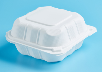 Square White Plastic1 Compartment Hinged Lid Takeout Container Hinged ...