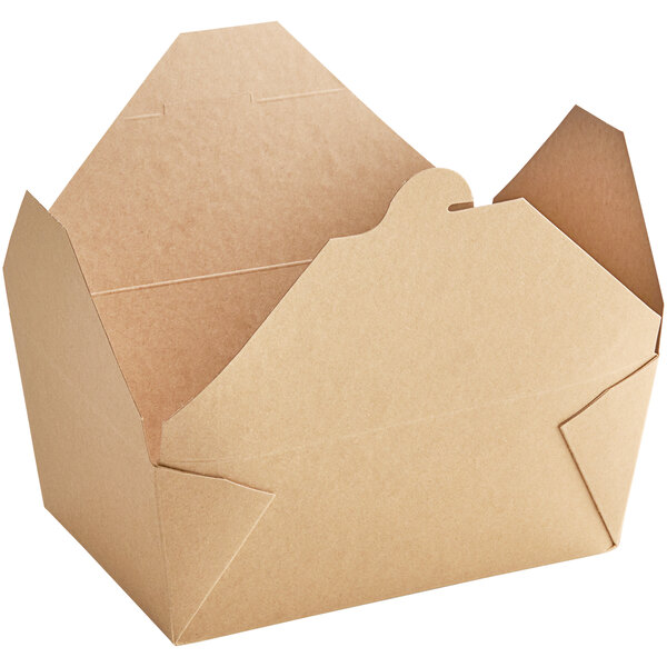 Kraft Folded Paper Take-out Container - #4 - 160/case - Green Packaging