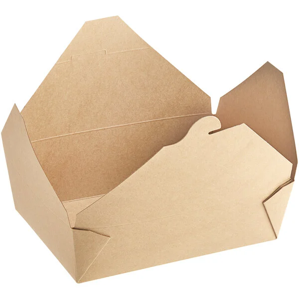 #3 Kraft Folded Paper Take-out Container - 200/case - Green Packaging
