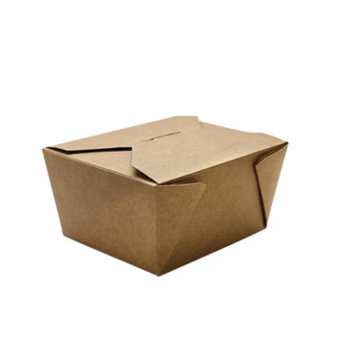 Kraft Microwavable Folded Paper #4 Take-Out Container 7 3/4" x 5 1/2" x ...